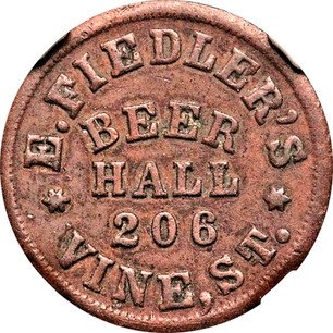 USA 1 Cent "Civil War Merchant. E. Fiedler's Beer Hall Cincinnati. OH ...