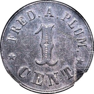 USA Rubber 1 Cent "Civil War Merchant Token. Fred A. Plum Goodyear ...