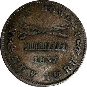USA 1 Cent "Hard Times Token. Phalon's Hair Cutting" 1837 ...