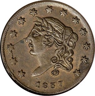 USA One Cent "Hard Times Token" 1837 | coinscatalog.NET