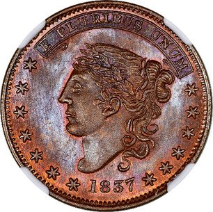USA One Cent "Millions For Defence Token" 1837 | coinscatalog.NET