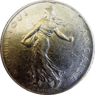 French Nickel 1 Franc "Piedfort. O. Roty" 1971 KM# Pn427 | coinscatalog.NET