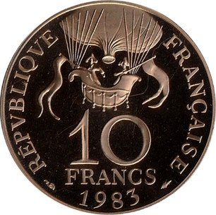 French Copper-Aluminum-Nickel 10 Francs "Bicentenary of the First ...