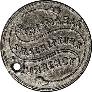 USA Rubber 4 Cents "Civil War Merchant Token. S.H. Scripture Currency ...
