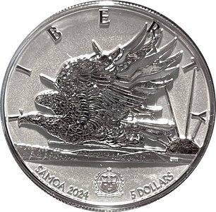 Samoan 2 Oz Silver 5 Dollars "Light of Liberty. Susan Taylor" 2024 ...