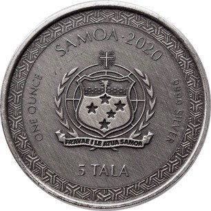Samoan 1 Oz Silver 5 Tala "Momotaro & Oni" 2022 | coinscatalog.NET
