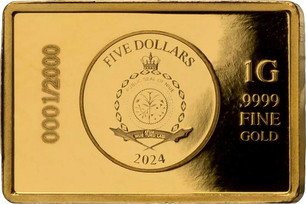 Niuean Gold Five Dollars "Brilliant Baby Bar. Fox" 2024 | coinscatalog.NET