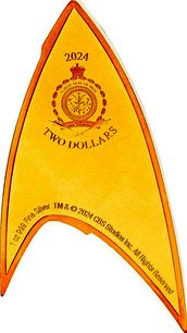 Niuean 1 Oz Gold plated Silver Two Dollars "Starfleet Command Division ...