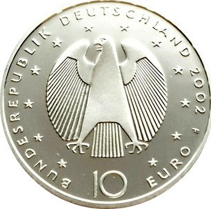 German Silver 10 Euro Euro Coinage 2002 KM# 215 | coinscatalog.NET