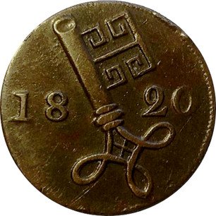 German Copper 2-1/2 Schwaren Bremen / Free City / Regular Coinage 1820 ...