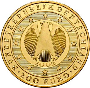 German Gold 200 Euro Euro Coinage 2002 KM# 221 | coinscatalog.NET