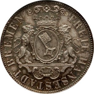 German Silver 36 Grote (1/2 Thaler) Bremen / Free City / Regular ...