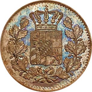 German Copper Pfennig Bavaria / Kingdom / Regular Coinage 1858-1871 KM ...
