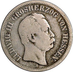 Silver alemana 2 Mark Grossherzogtum dentro del Imperio alemán 1876 ...