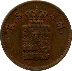 German Copper Pfennig Saxony-Albertine / Kingdom / Regular Coinage 1841 ...
