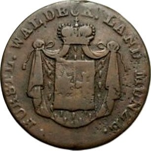 German Copper 1/2 Groschen Waldeck-Pyrmont / Principality / Regular ...
