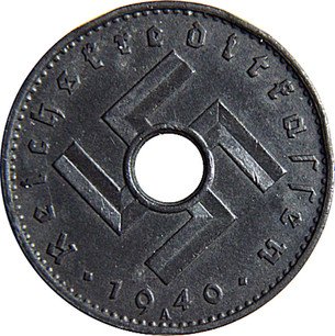 German Zinc 10 Reichspfennig Military Coinage WWII 1940-1941 KM# 99 ...