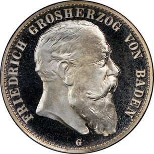 German Silver 2 Mark Baden / Grand Duchy / Reform Coinage 1902-1907 KM ...
