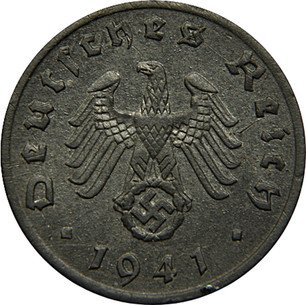 German Zinc Reichspfennig Third Reich / Standard Coinage 1940-1945 KM ...