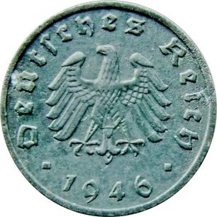 German Zinc Reichspfennig Post WWII Coinage 1945-1946 KM# A103 ...