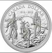 Canadian Silver Dollar "The War of 1812" 2012 coin value KM# 1225 ...