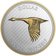 Canadian 5 Oz Silver Partially Gilt Dollar "Big Coin Series Goose" 2017 ...