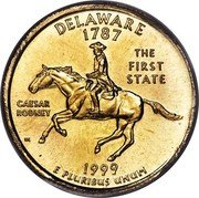 USA 1/4 Dollar "Washington Quarter Delaware Pattern" 1999 ...