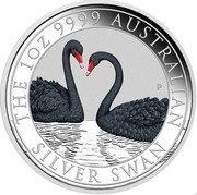 Australian 1 Oz Silver 1 Dollar "Australian Silver Swan Coloured" 2022 ...