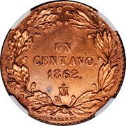 Mexican 1 Centavo "Pattern" 1862 KM# Pn86 | coinscatalog.NET