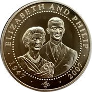 Cook Islands Copper-Nickel 1 Dollar "Elizabeth and Philip. Elizabeth in ...