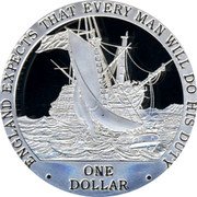 Cook Islands Silver One Dollar "Nelson. Ship" 2007 | coinscatalog.NET