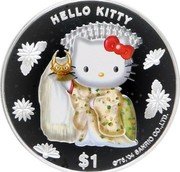 Cook Islands 1 Oz Silver 1 Dollar "Elizabeth II Hello Kitty" 2004 ...