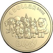 Australian 1 Dollar "Bluey Dollarbucks. Bluey, Bingo and Friends" 2024 ...